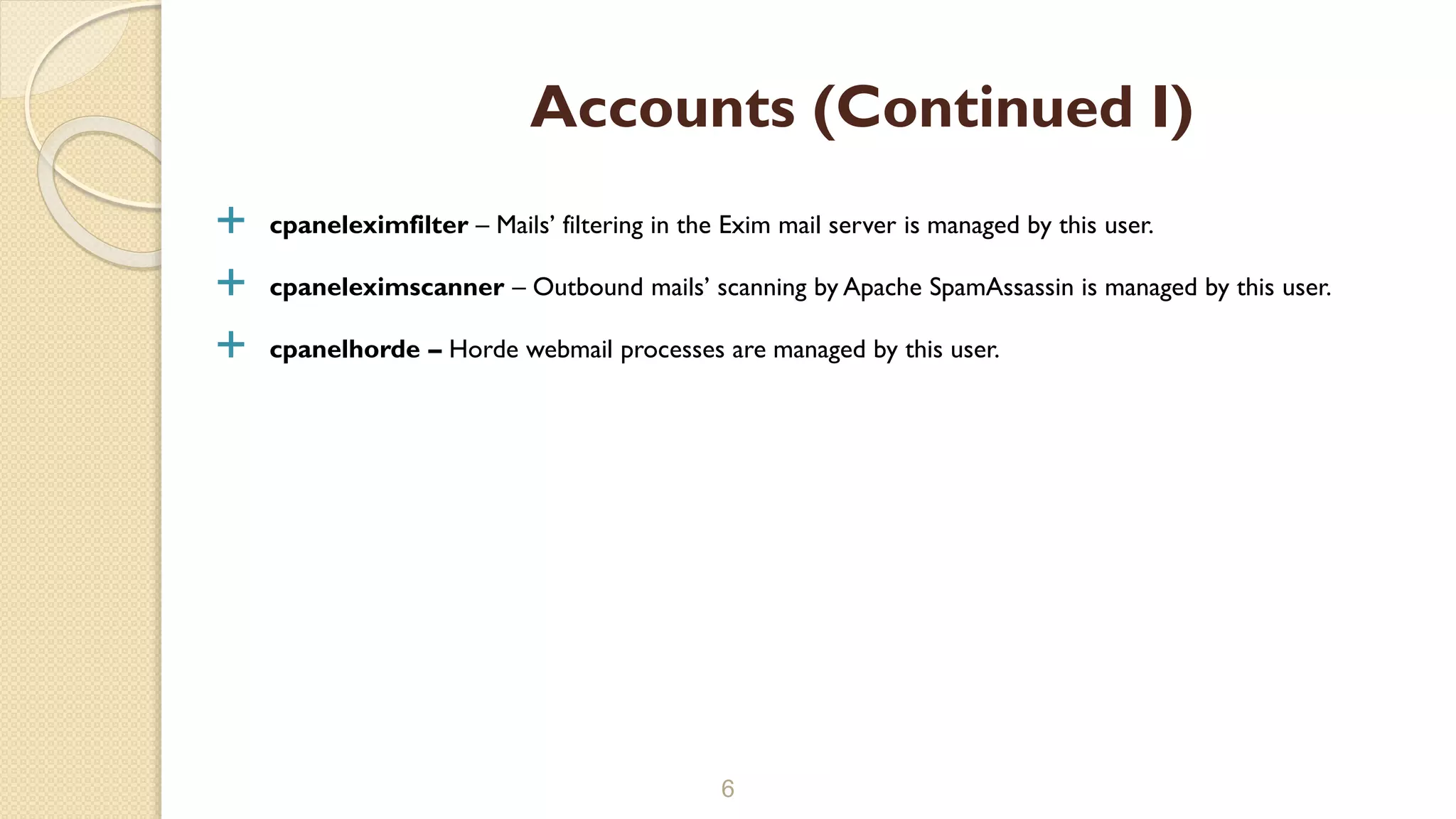 cPanel & WHM Server’s System User Accounts | PPT
