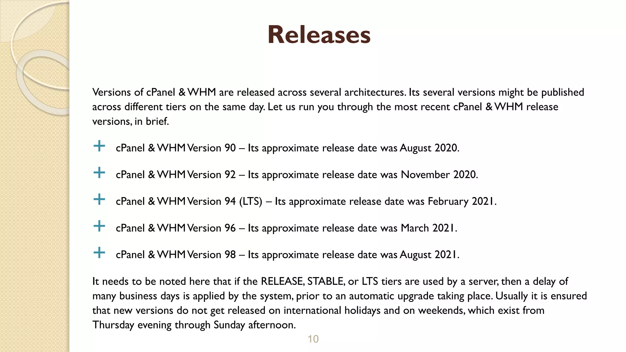cPanel & WHM’s Product Versions and Their Release Process | PPT