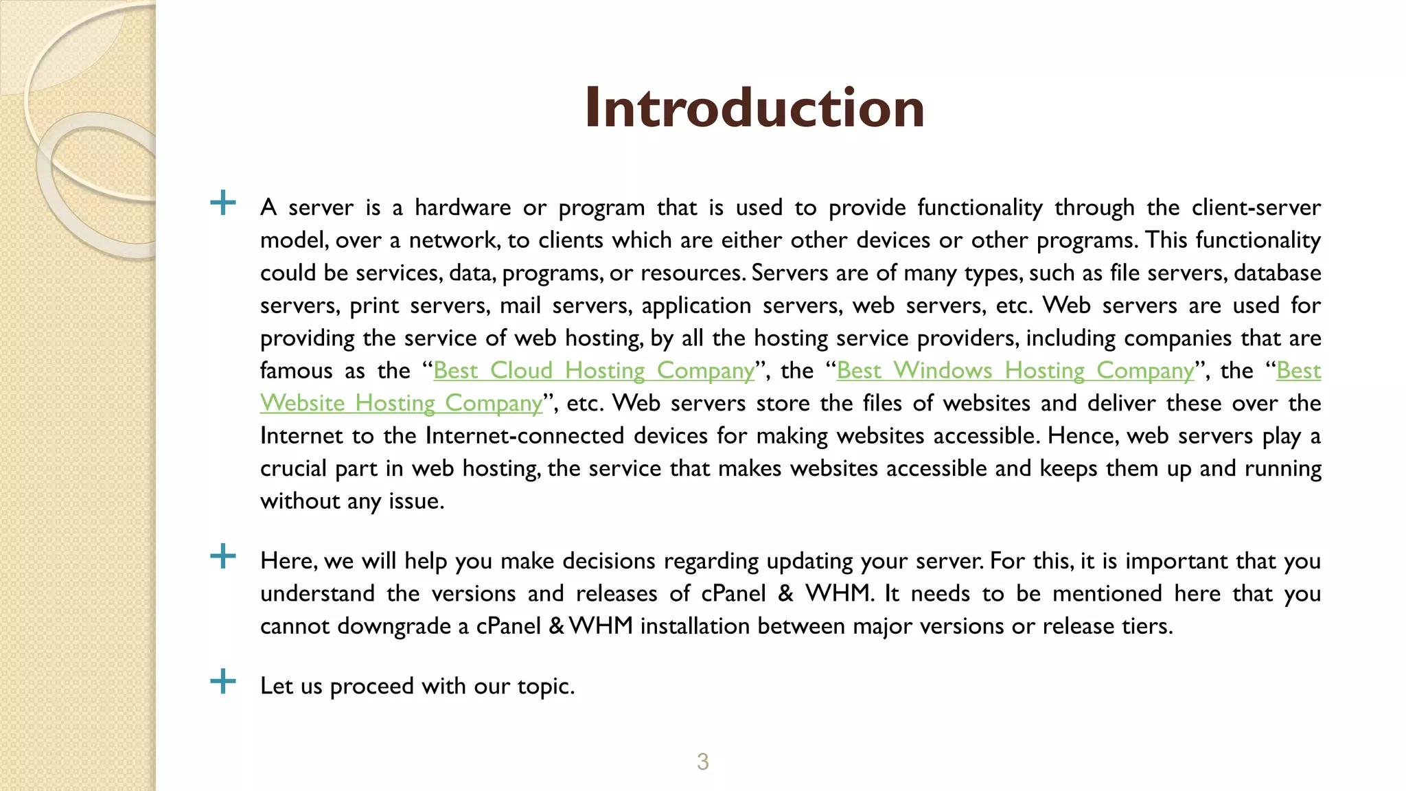 cPanel & WHM’s Product Versions and Their Release Process | PPT