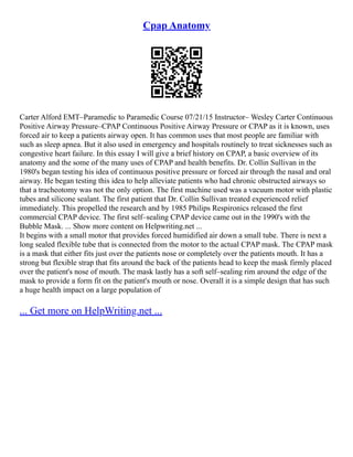 Cpap Anatomy | PDF