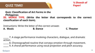 Contemporary Arts (Classification of Art Forms) | PPTX