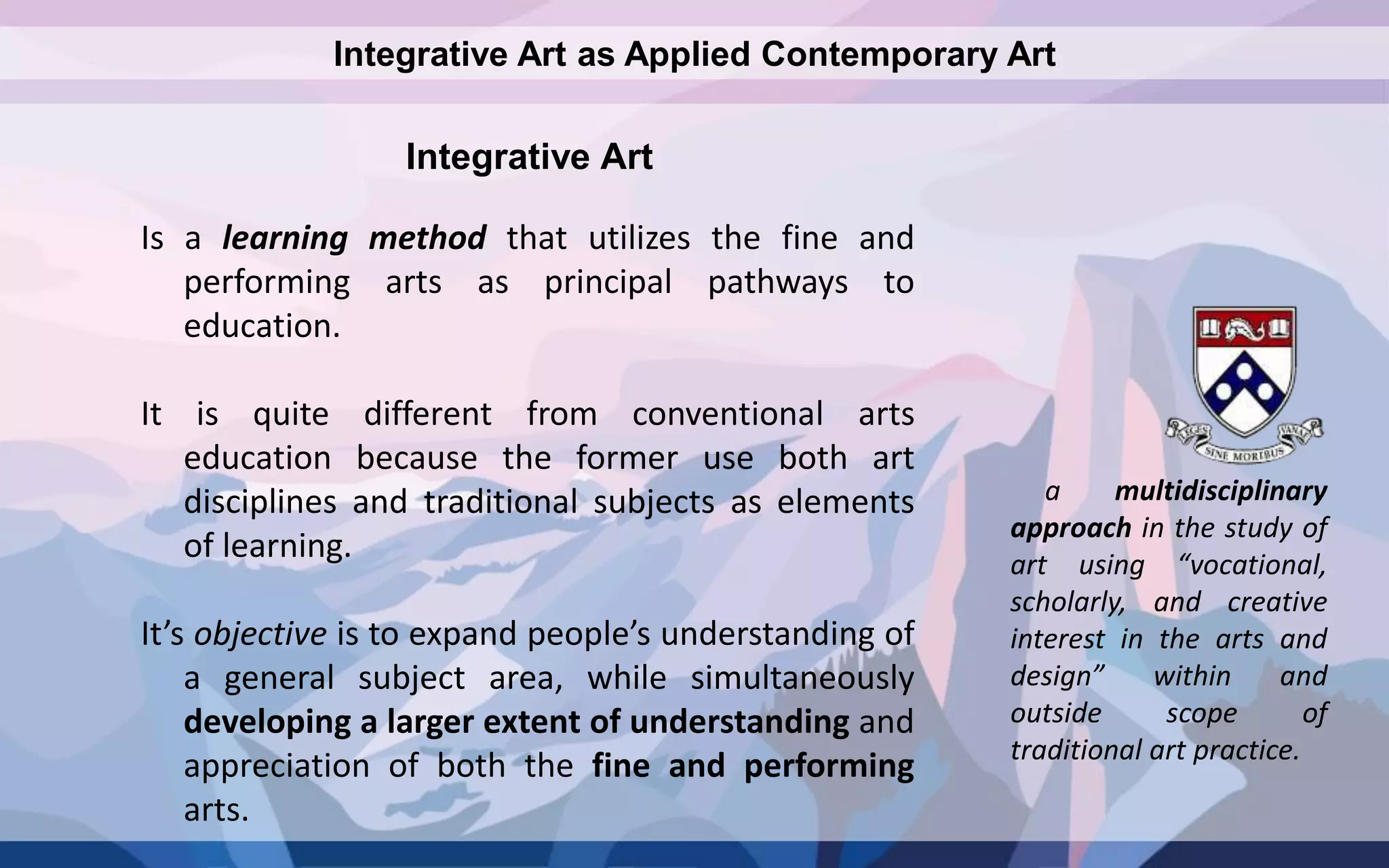 CPAR - Characeristics of Art Practices and Integrative Art | PPTX