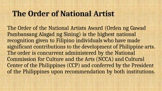 CPAR - Q1 Week 4 The National Artists of the Philippines | PPTX