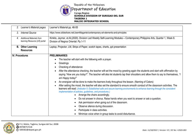 CPAR 12_LESSON PLAN 2023-2024 (1st).docx | Secondary Education | Education