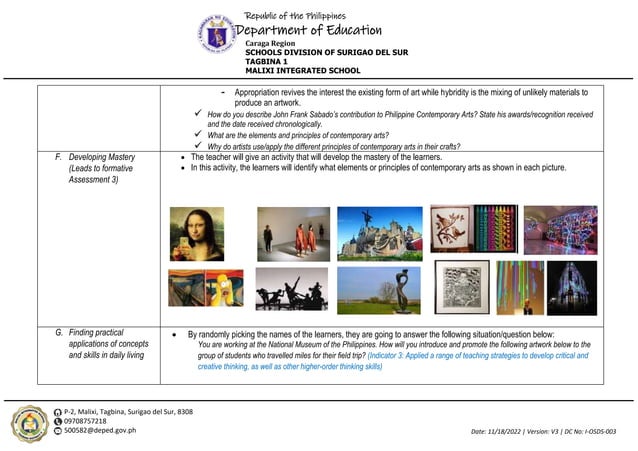 CPAR 12_LESSON PLAN 2023-2024 (1st).docx | Secondary Education | Education