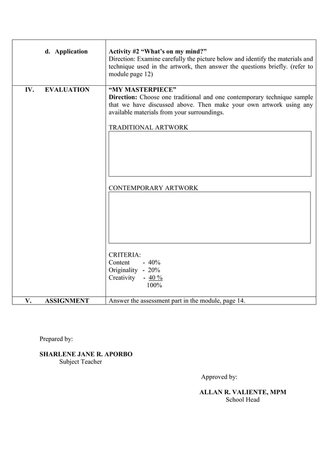 CPAR 23.docx | Arts and Crafts | Hobbies & Interests