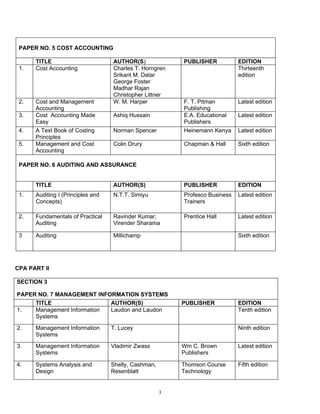 Cpa reading list b | DOC