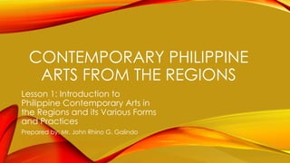 Contemporary Philippine Arts from Region Lecture | PPTX