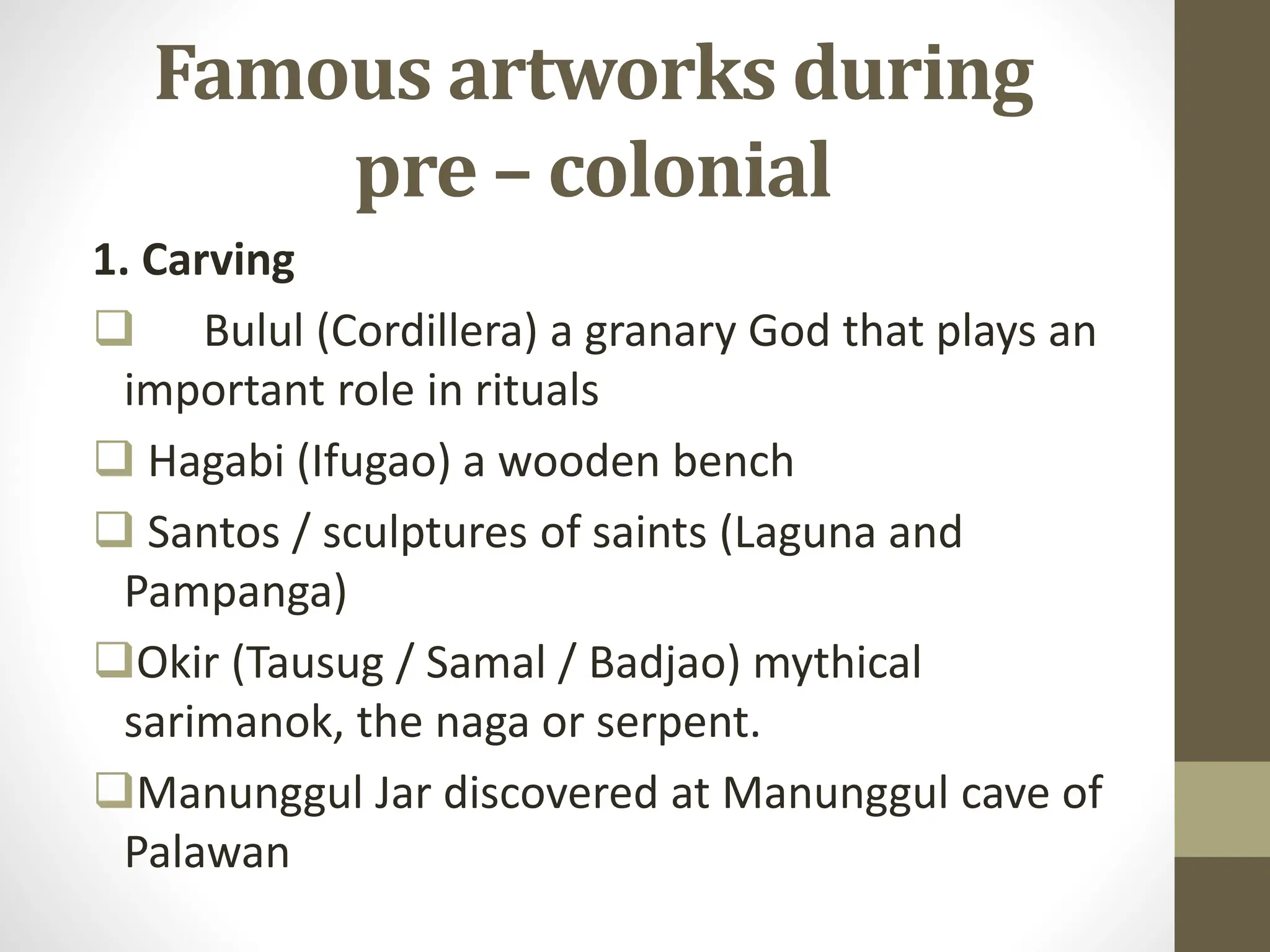 CPAR Pre - Colonial Art.pptx for grade 11 students | PPTX