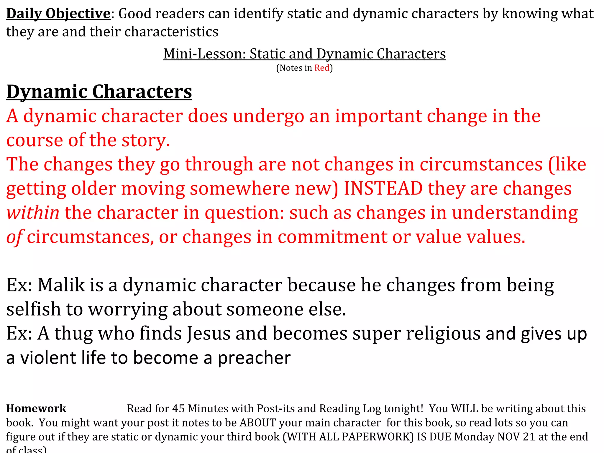 Cpas lesson 0.5 static and dynamic characters | PPT