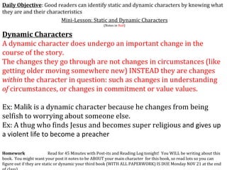 Cpas lesson 0.5 static and dynamic characters | PPT