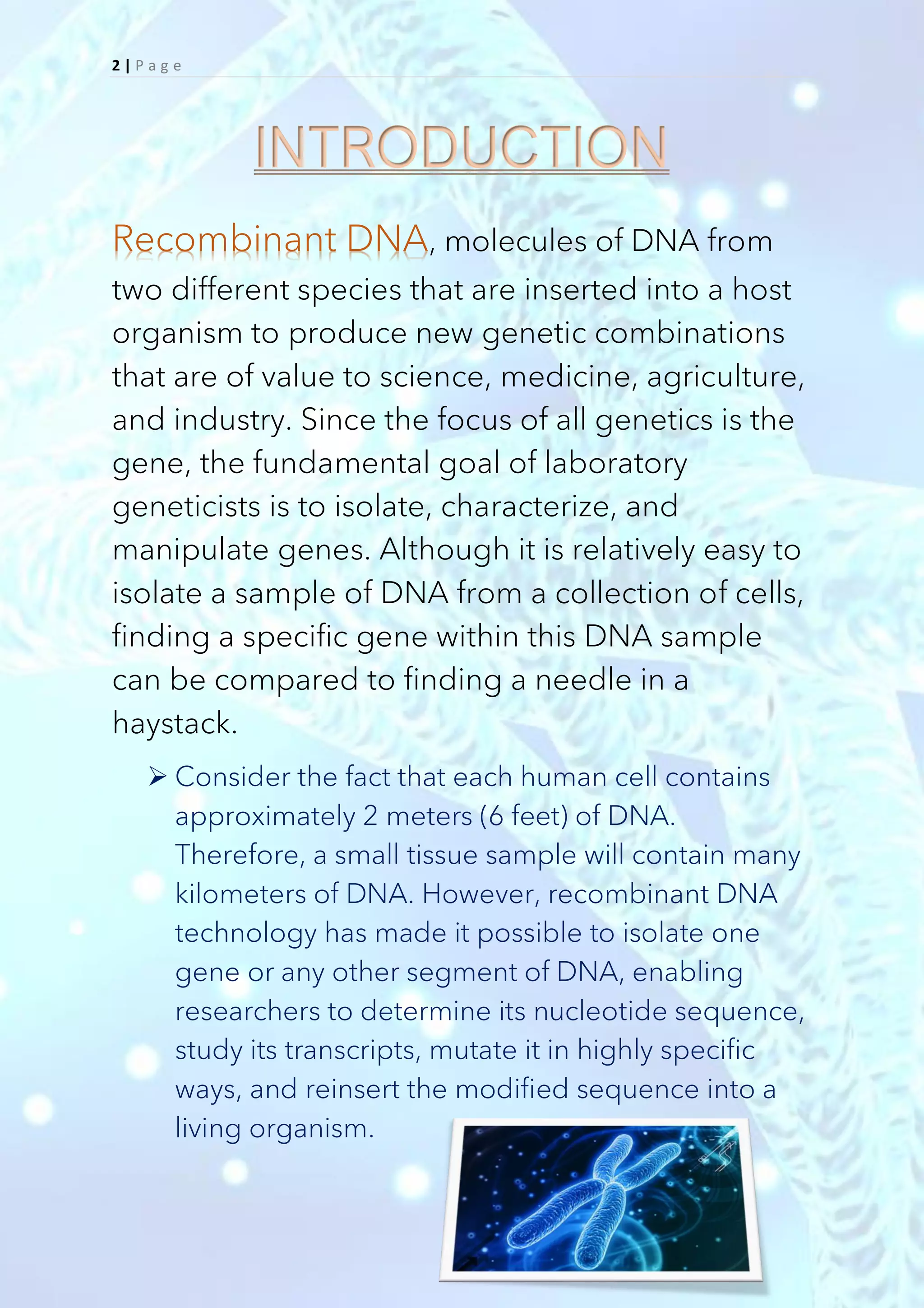 Recombinant DNA Technology | PDF