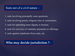 Jurisdiction of Civil Courts & Statutory exclusion thereof | PPT