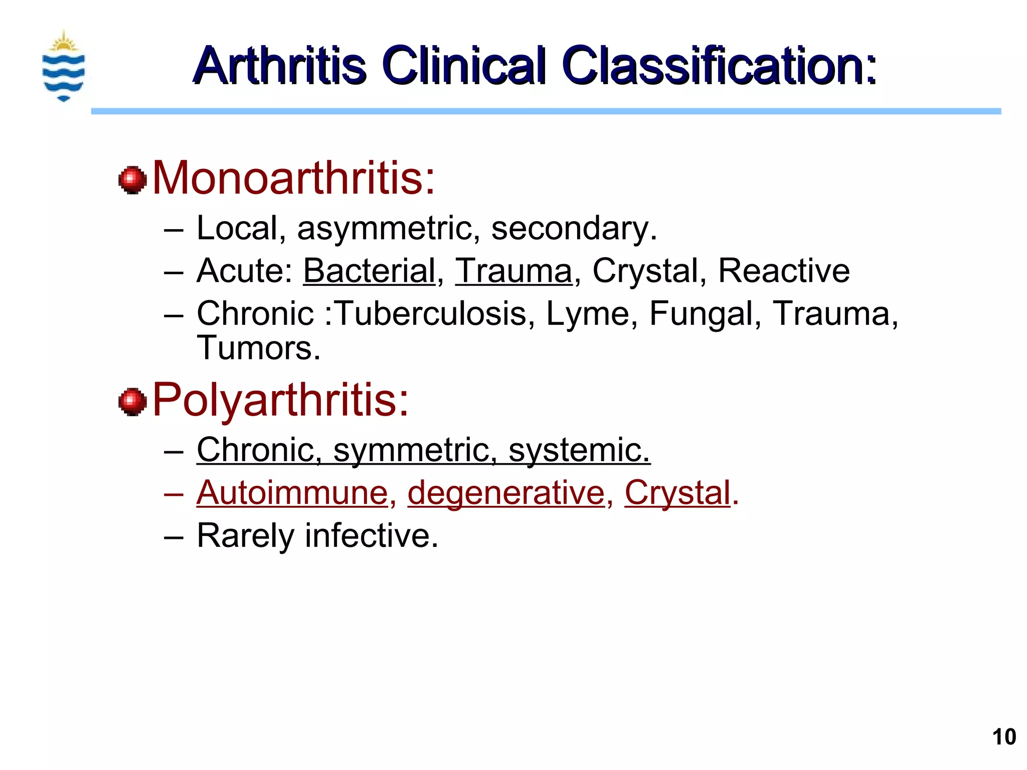 Pathology of Arthritis | PPT