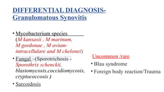 HISTOPATHOLOGY OF GRANULOMATOUS SYNOVITIS | PPTX
