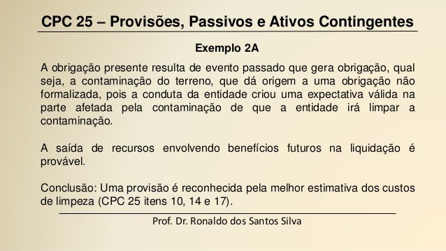 Cpc 25 provisões e-contingencias
