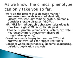 Mitochondrial disorders overview | PPTX