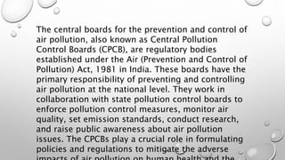 central board's powers and functions for air pollution | PPTX
