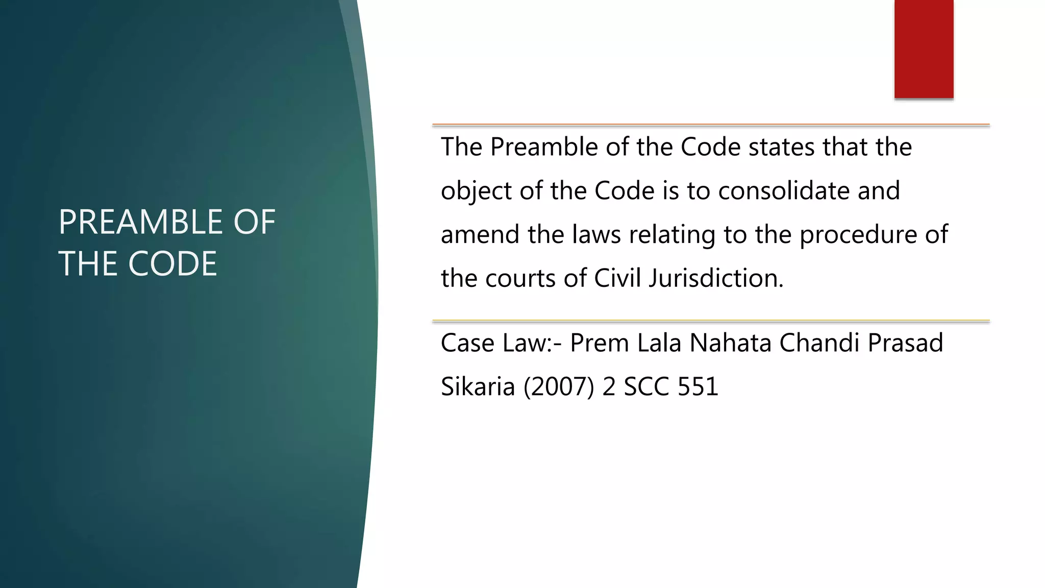 Civil Procedure Code- Basics | PPTX