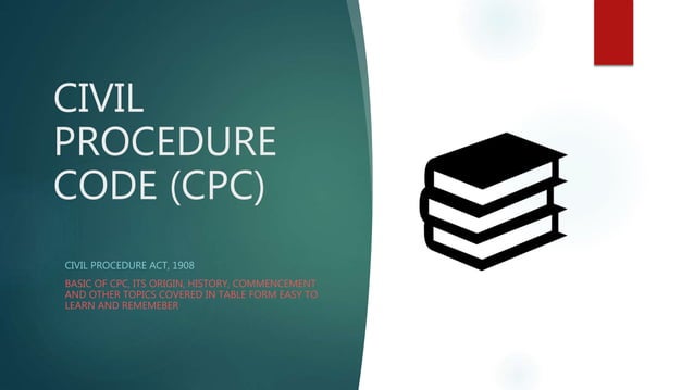 Civil Procedure Code- Basics | PPTX | Law