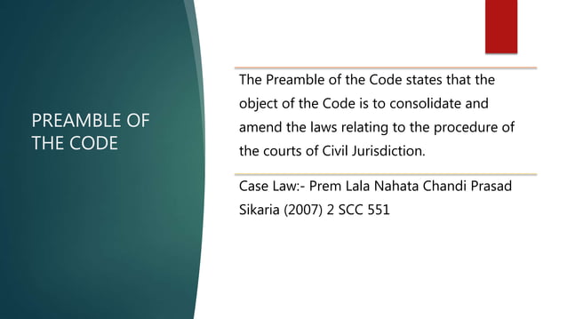 Civil Procedure Code- Basics | PPTX | Law