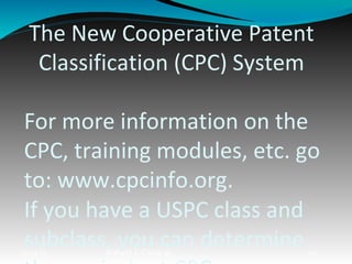 Cpc classification - Inventors Society Oct. 3 2015 | ODP