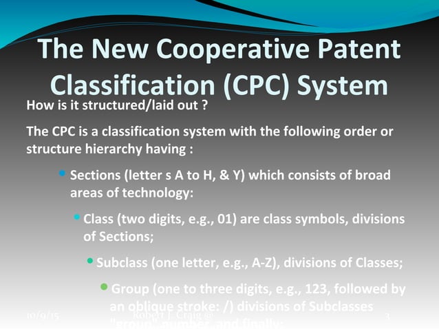 Cpc classification - Inventors Society Oct. 3 2015 | ODP | Search ...