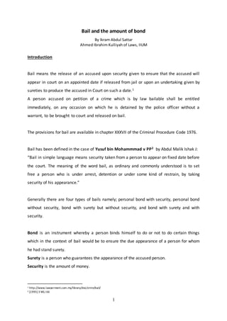 Bail and the amount of bond | DOCX