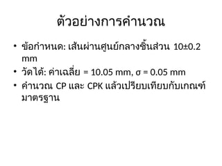 อบรม CP & CPK in manufacturing ให้กับพนักงาน | PPTX