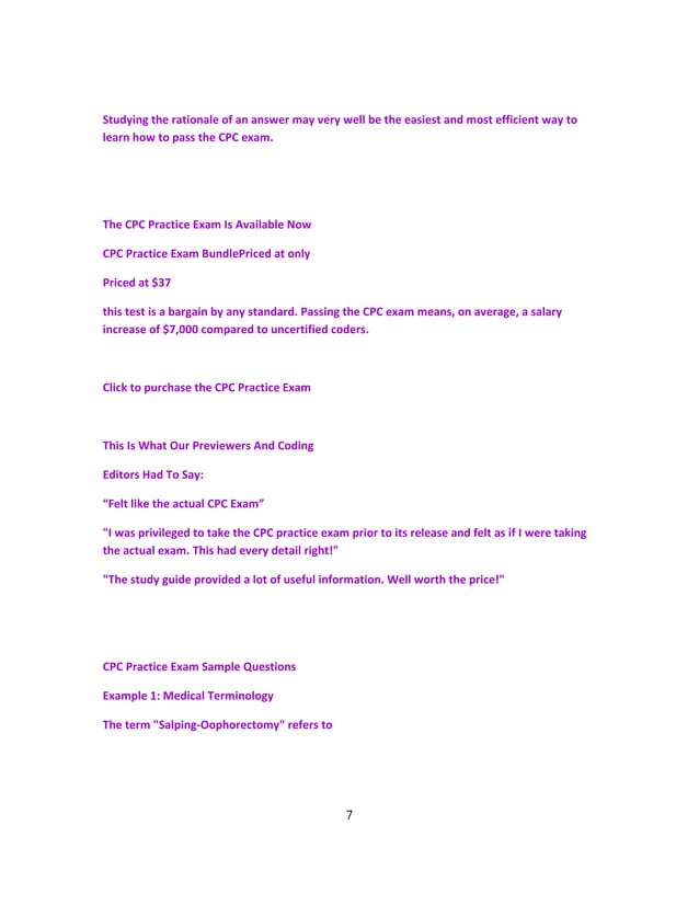 Cpc practice exam | PDF