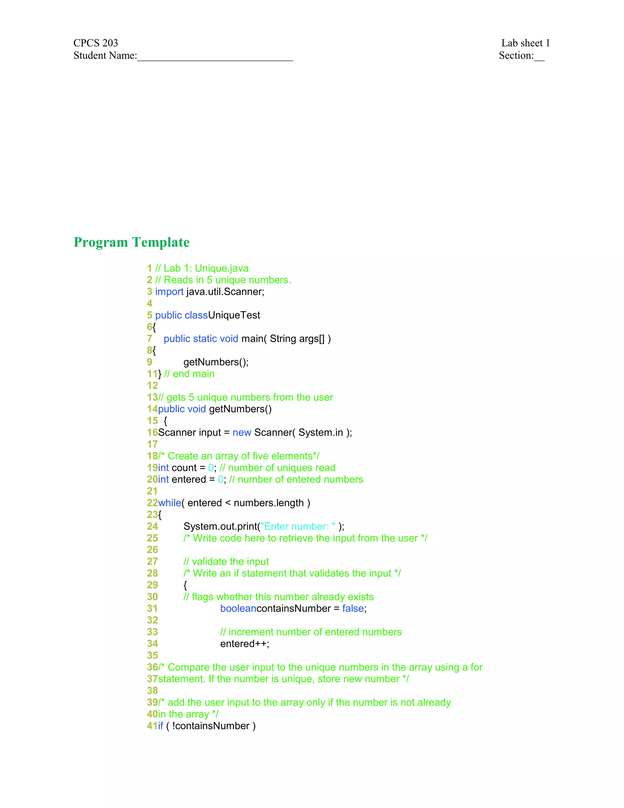 Cpcs 203 -array-problems | DOCX