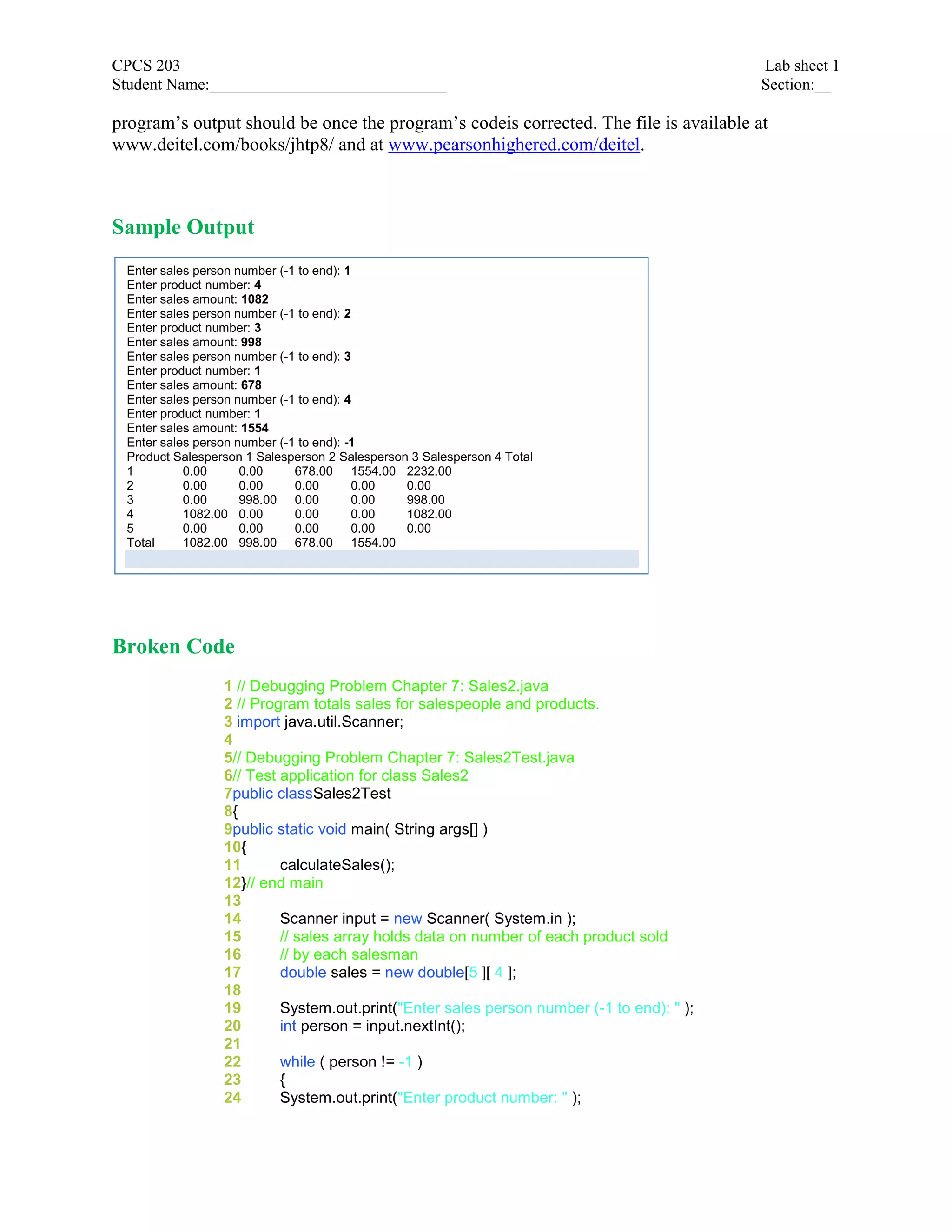 Cpcs 203 -array-problems | DOCX