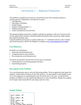 Cpcs 203 -array-problems | PDF