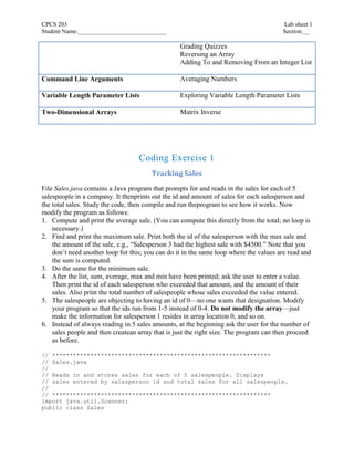 Cpcs 203 -array-problems | PDF