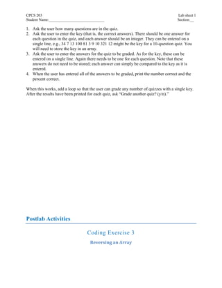 Cpcs 203 -array-problems | PDF