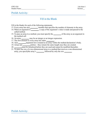 Cpcs 203 -array-problems | DOCX | Programming Languages | Computing
