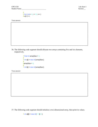 Cpcs 203 -array-problems | PDF