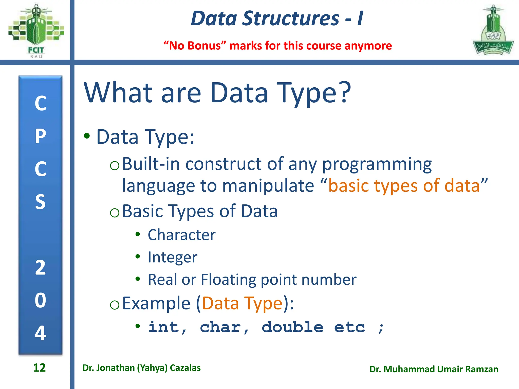 Cpcs204 01 Introductiontodatastructurpptx Programming Languages Computing
