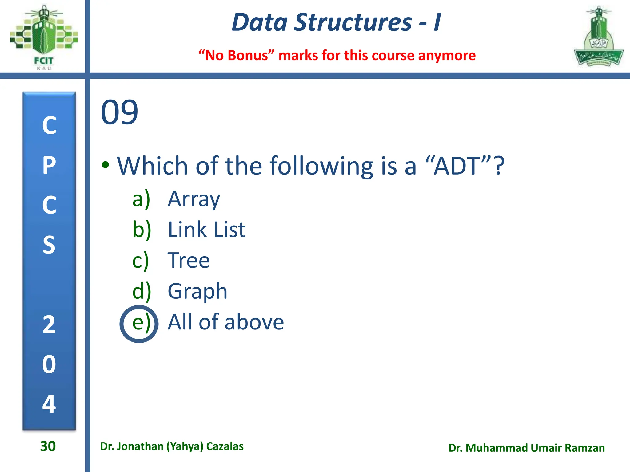 CPCS204-01-Introductiontodatastructur.pptx | Programming Languages | Computing