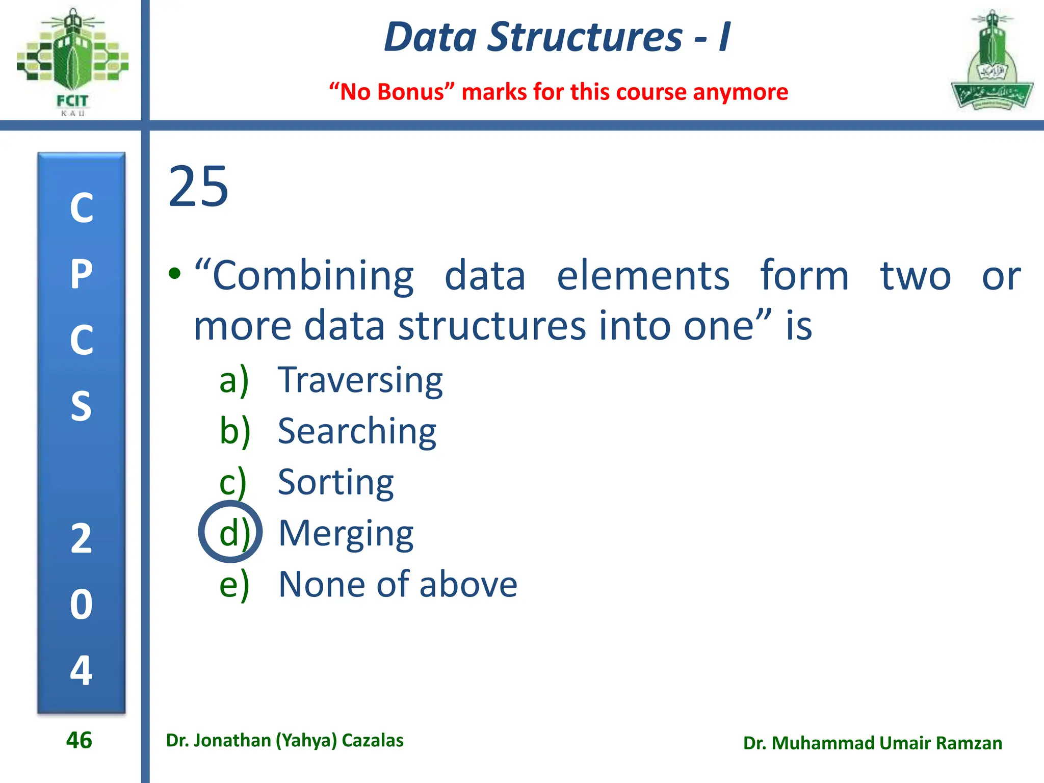 CPCS204-01-Introductiontodatastructur.pptx | Programming Languages | Computing