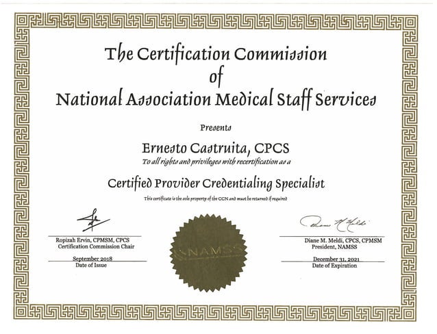 CPCS Certificate | PDF