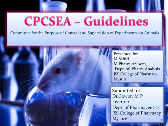 CPCSEA- Guidelines | PPTX