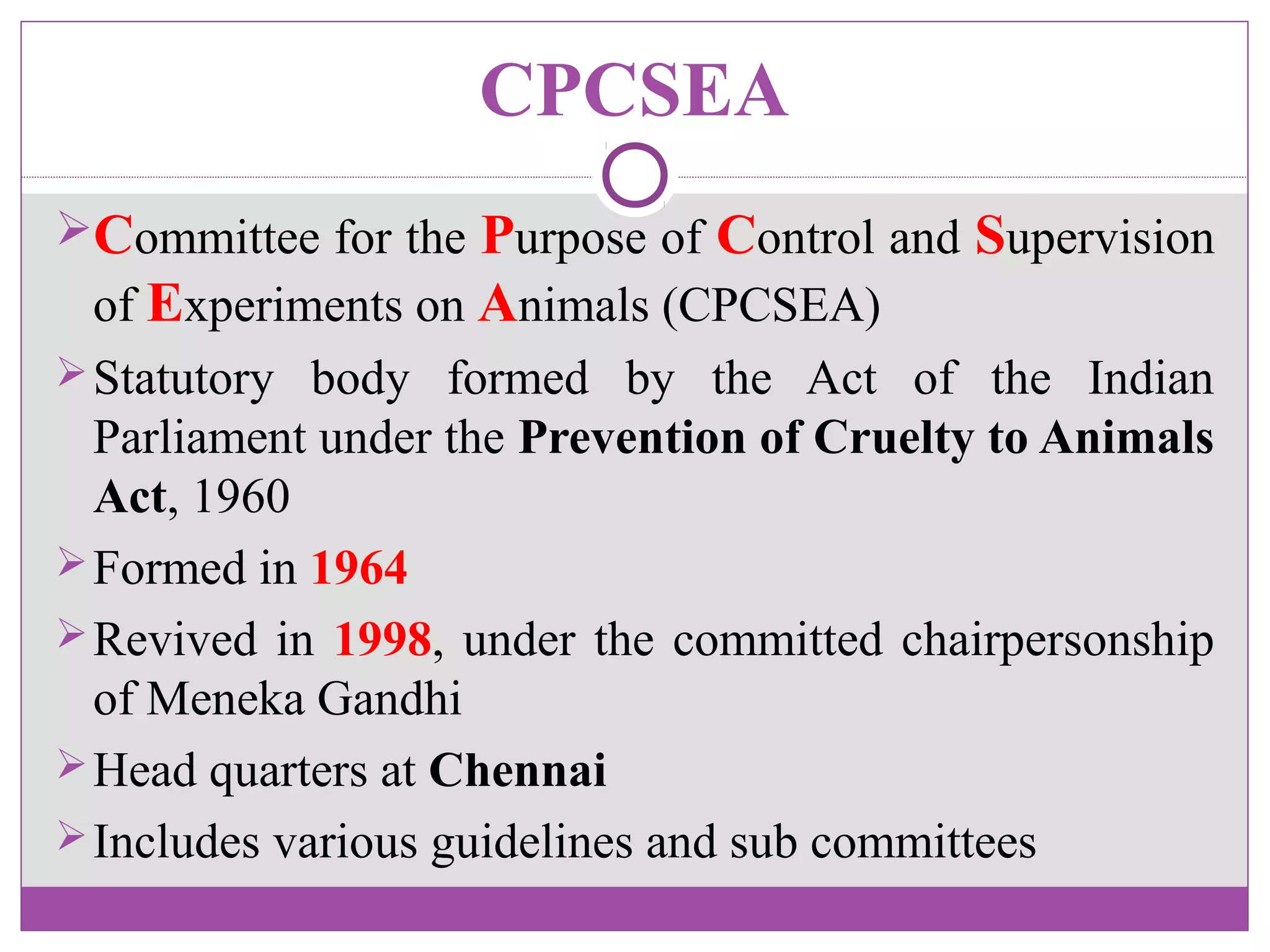 CPCSEA Guidelines | PPT