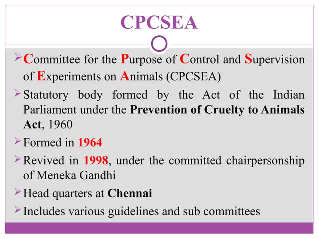 CPCSEA Guidelines | PPT | Infectious Diseases | Diseases and Conditions