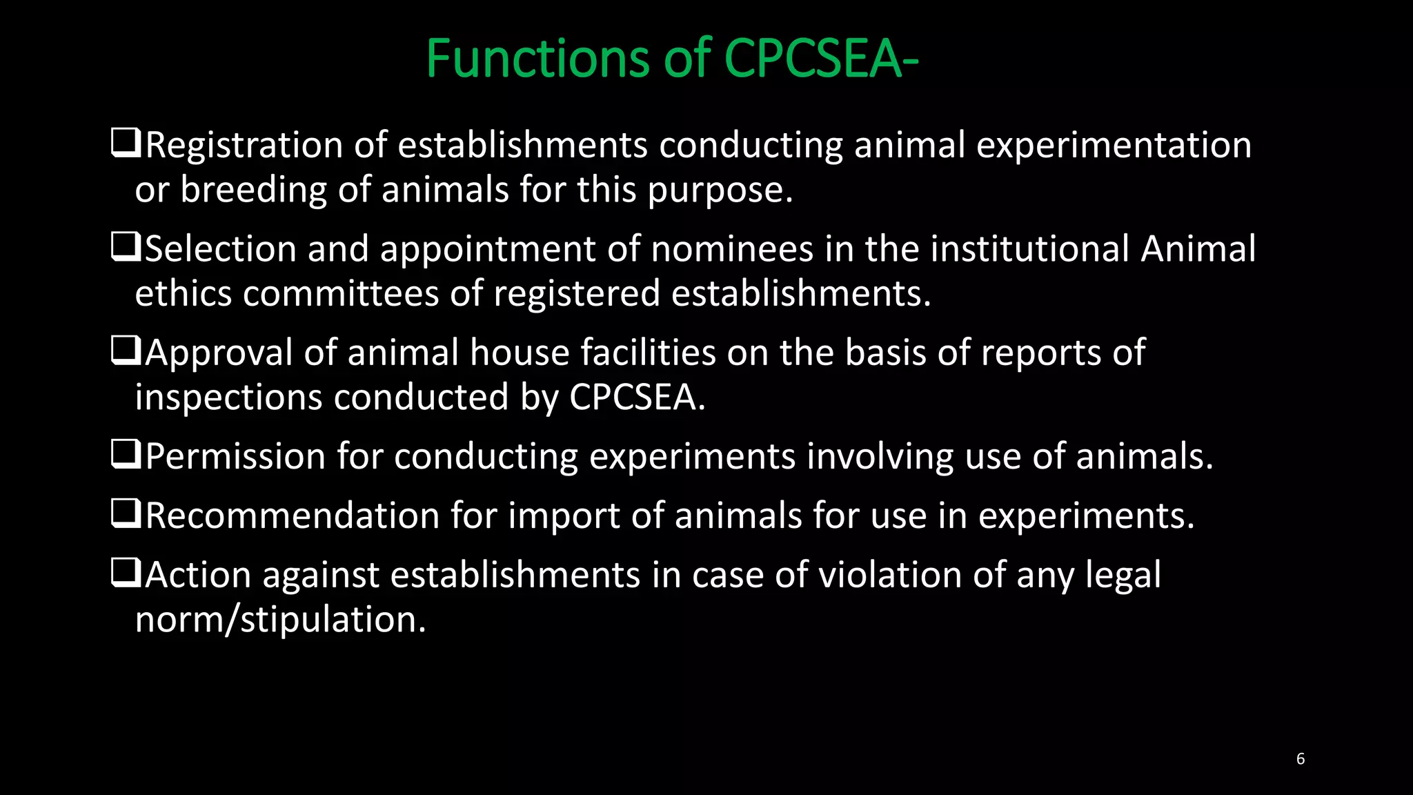 CPCSEA Guidelines | PPTX