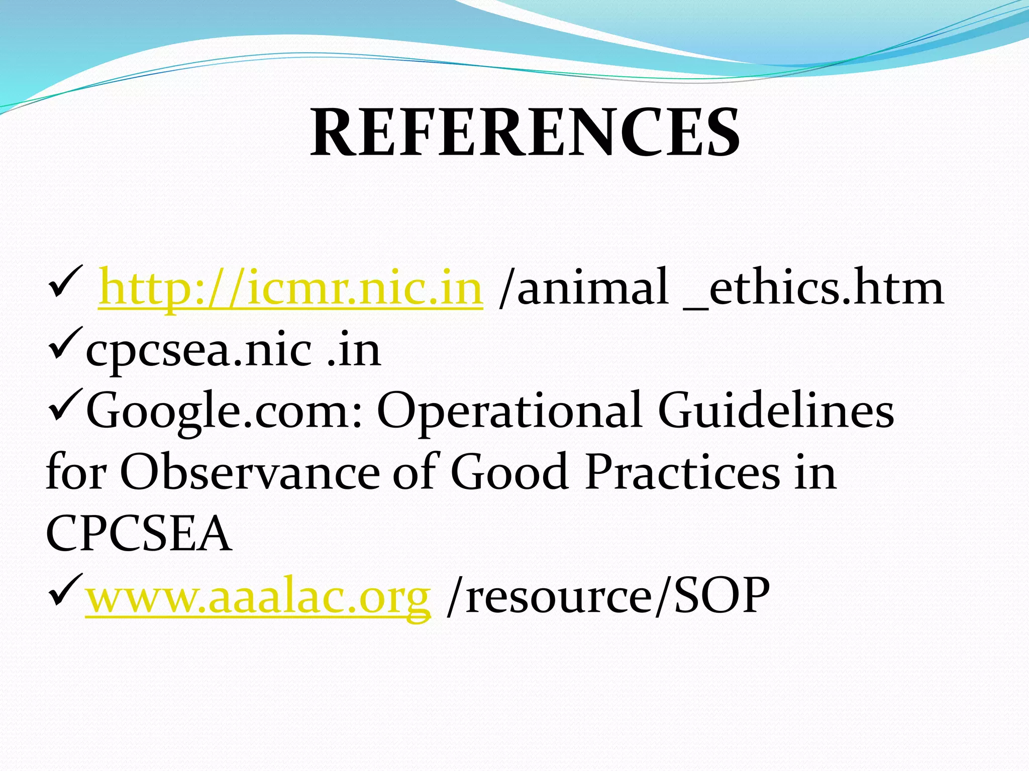 CPCSEA Guidelines ( Animal | PPTX