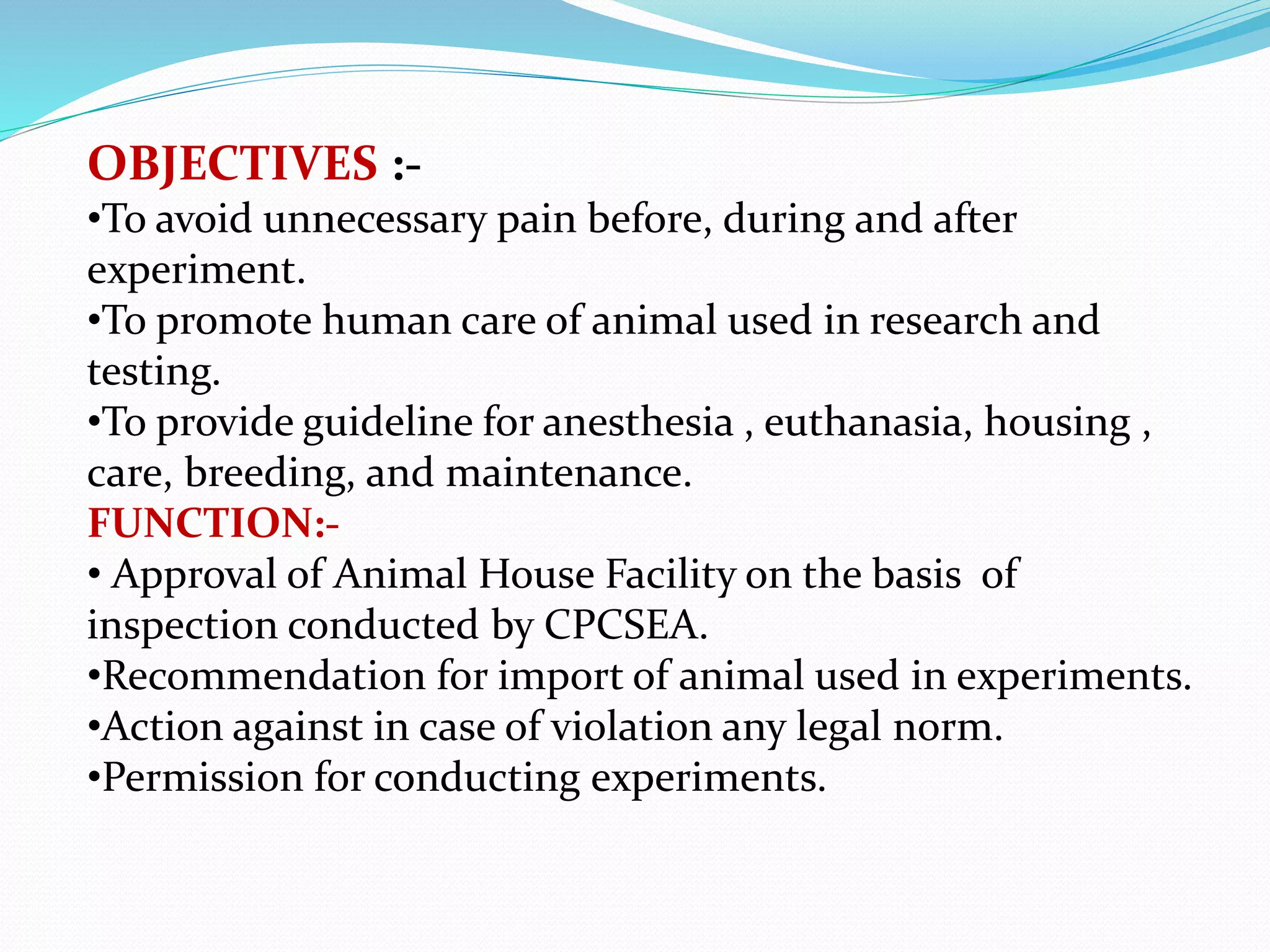 CPCSEA Guidelines ( Animal | PPTX