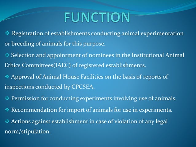 CPCSEA GUIDELINE .pptx | Infectious Diseases | Diseases and Conditions
