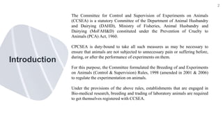 CPCSEA guidelines.pptx | Veterinary Medicine | Pets