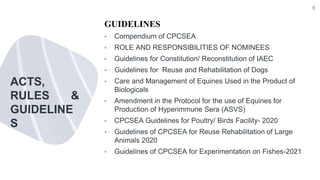 CPCSEA guidelines.pptx | Veterinary Medicine | Pets